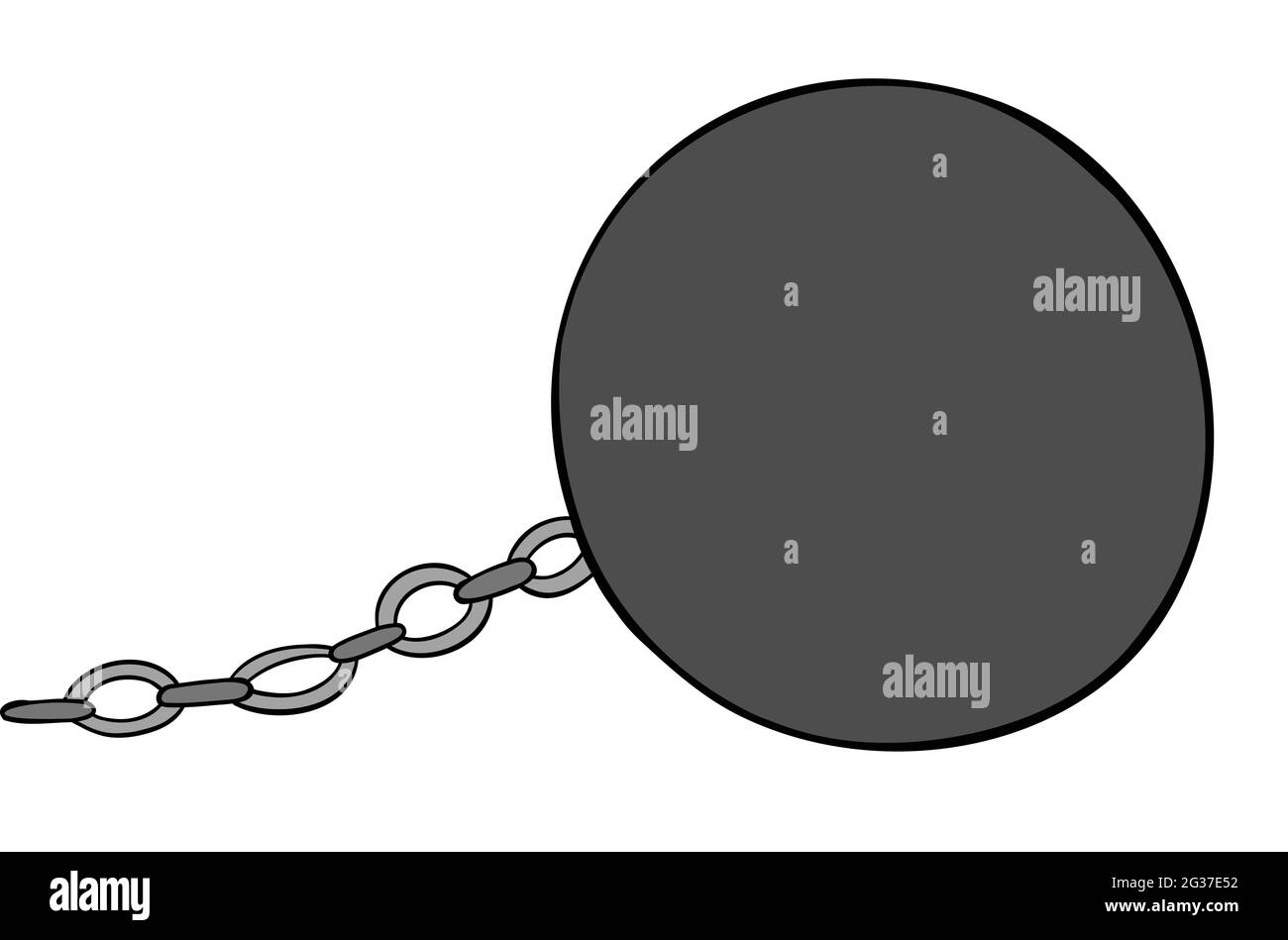 Cartoon vector illustration of weight and chain. Colored and black ...