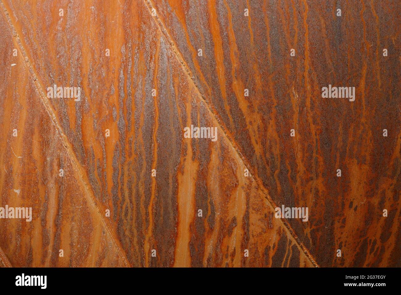Rust pattern on a steel sculpture, Montreal, Province of Quebec, Canada ...