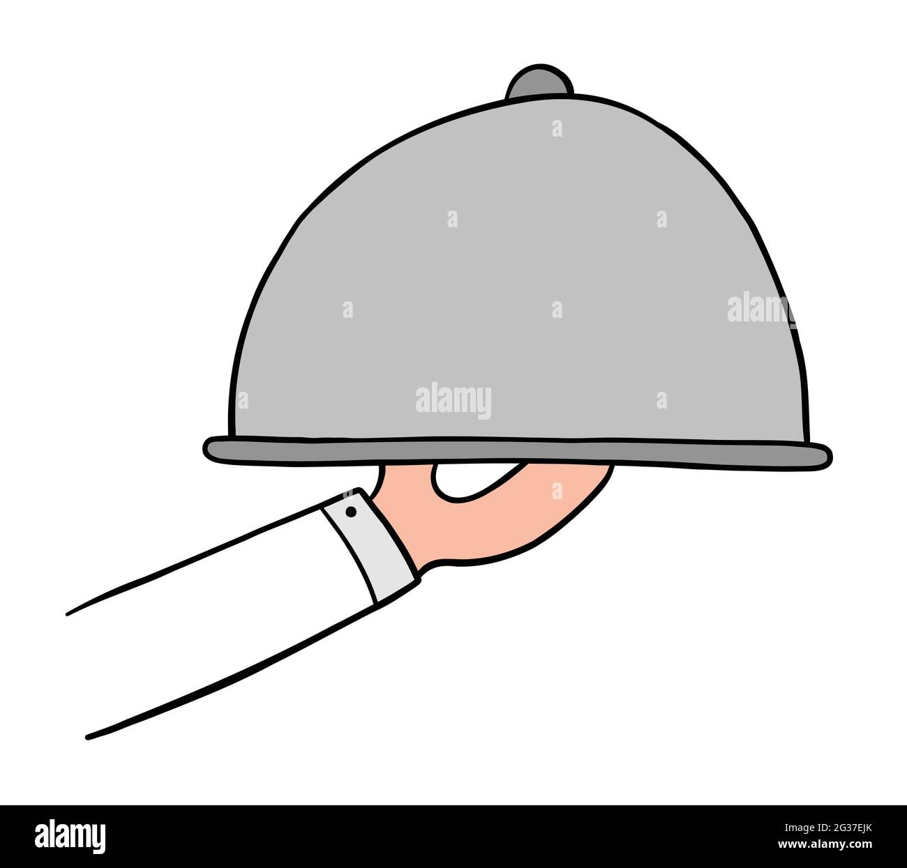 Cartoon vector illustration of waiter or chef is serving food. Colored ...