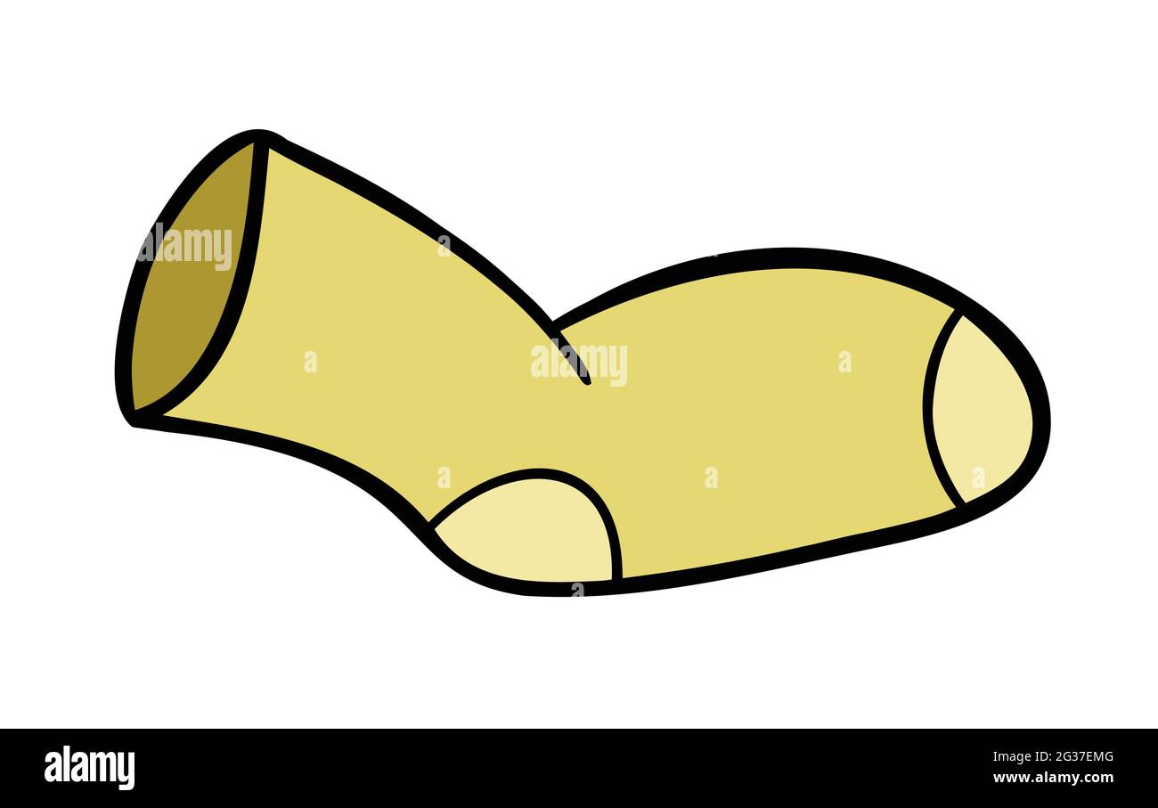 Cartoon vector illustration of one sock. Colored and black outlines ...