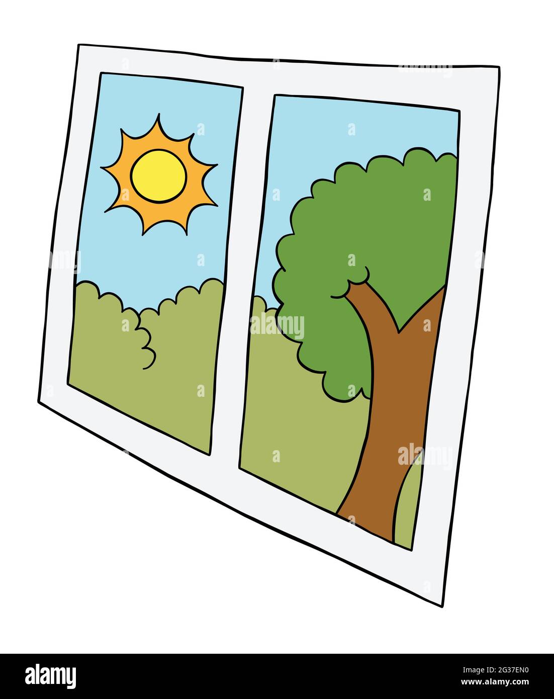 Sun window bedroom Stock Vector Images - Alamy