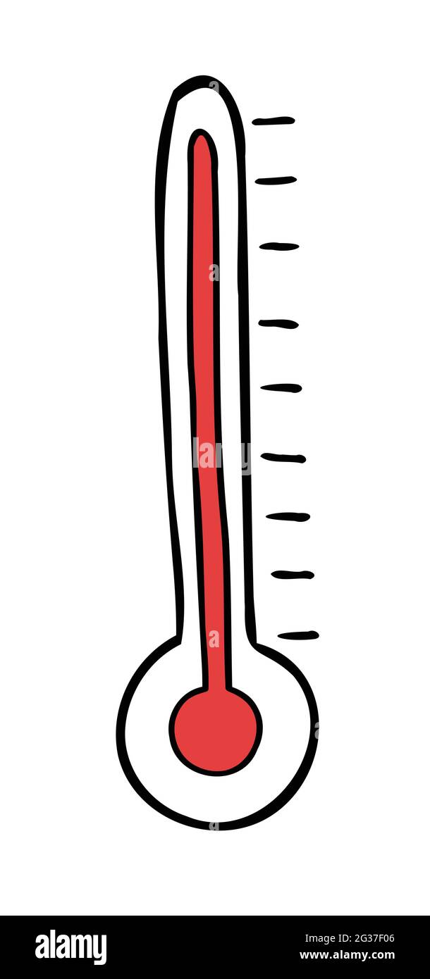 Cartoon vector illustration of thermometer and high temperature ...