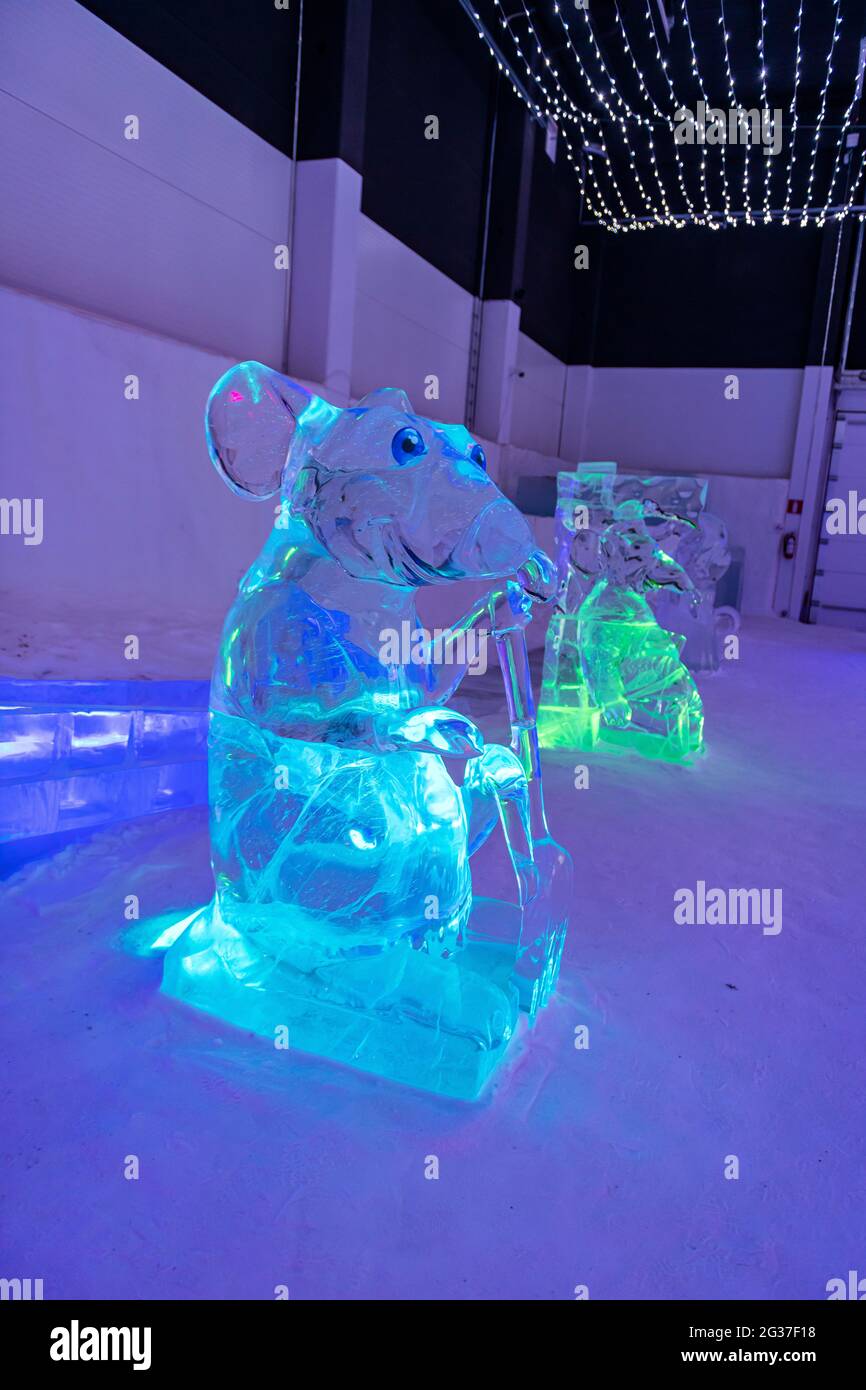 Ice sculptures in the Snow Castle, Kemi, Finland Stock Photo - Alamy