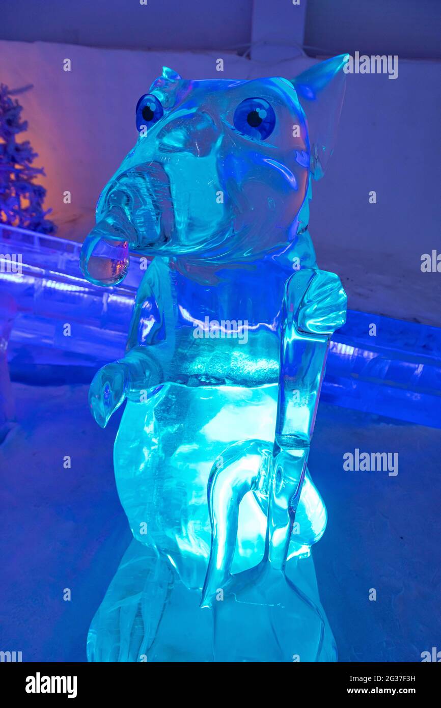 Ice sculptures in the Snow Castle, Kemi, Finland Stock Photo - Alamy