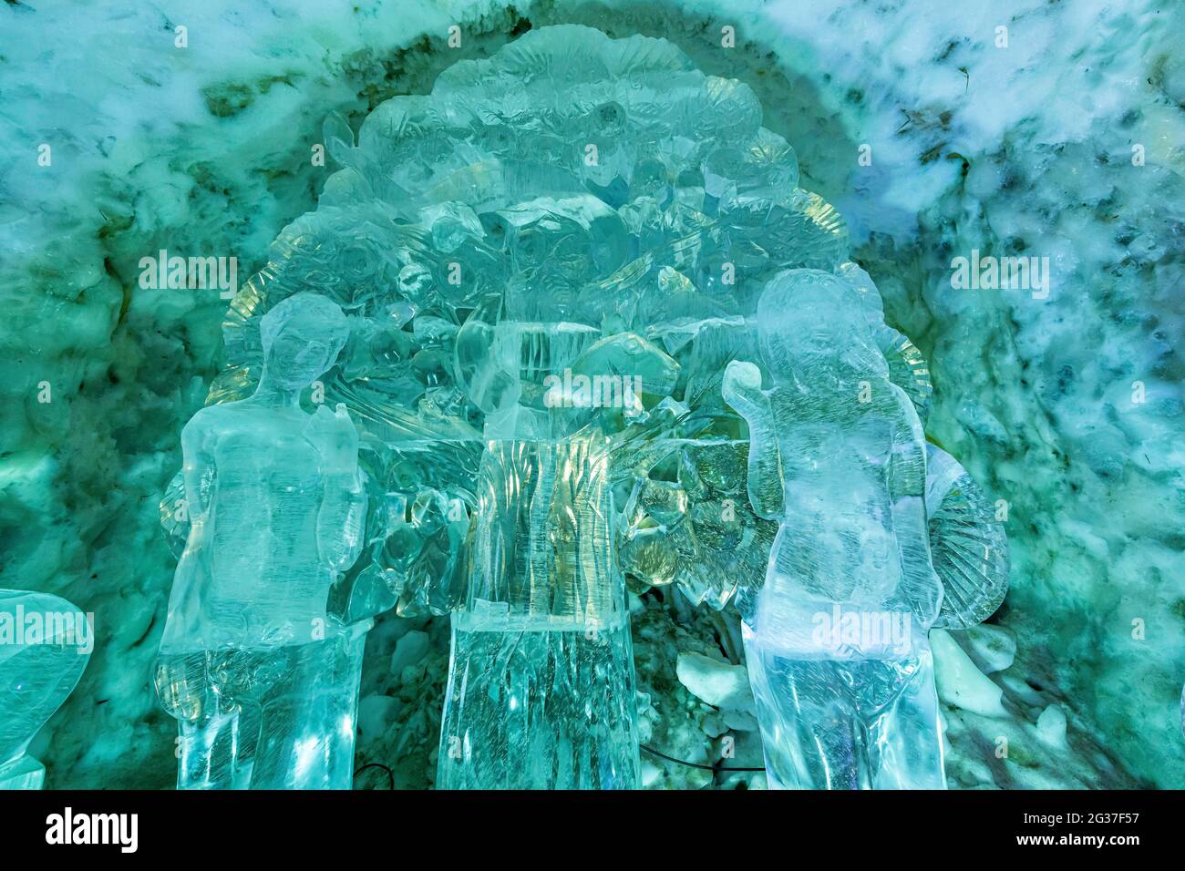 Colourful ice sculptures in the Permafrost kingdom, Yakutsk, Sakha ...