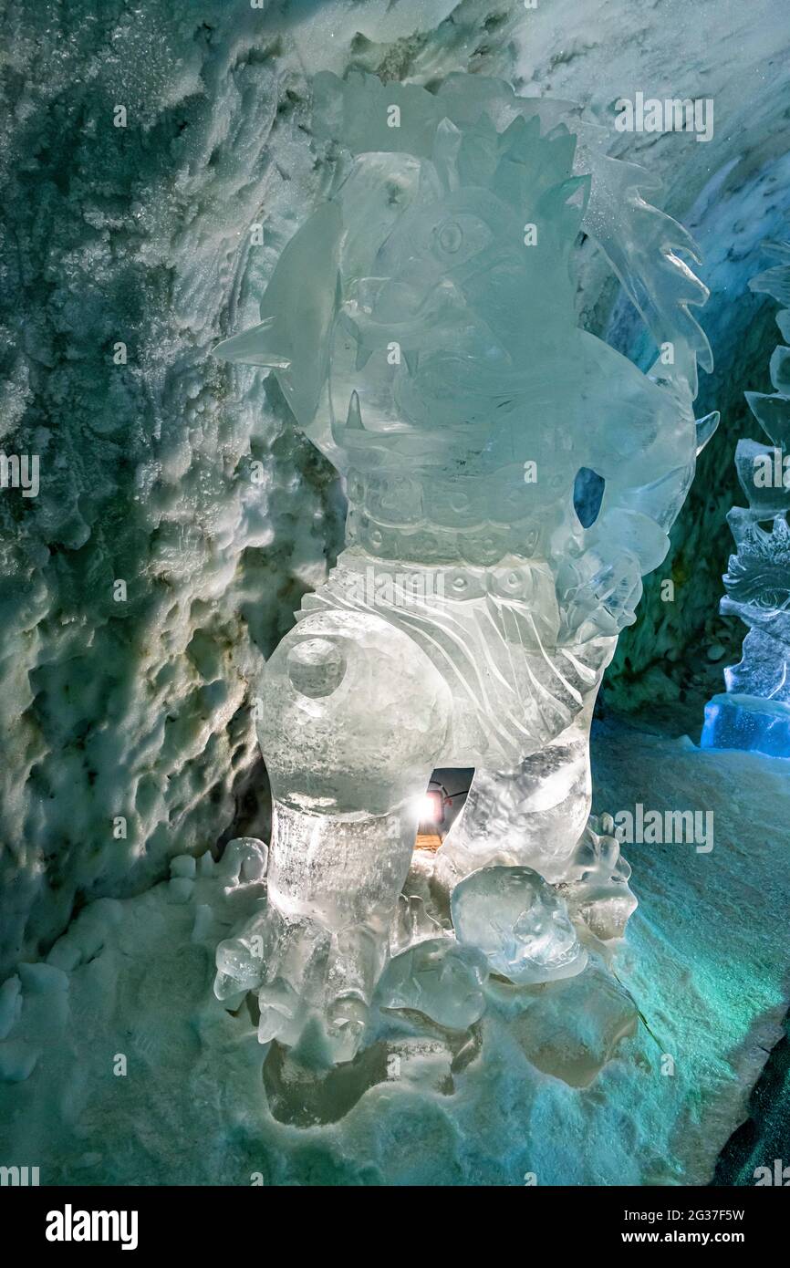 Colourful ice sculptures in the Permafrost kingdom, Yakutsk, Sakha ...