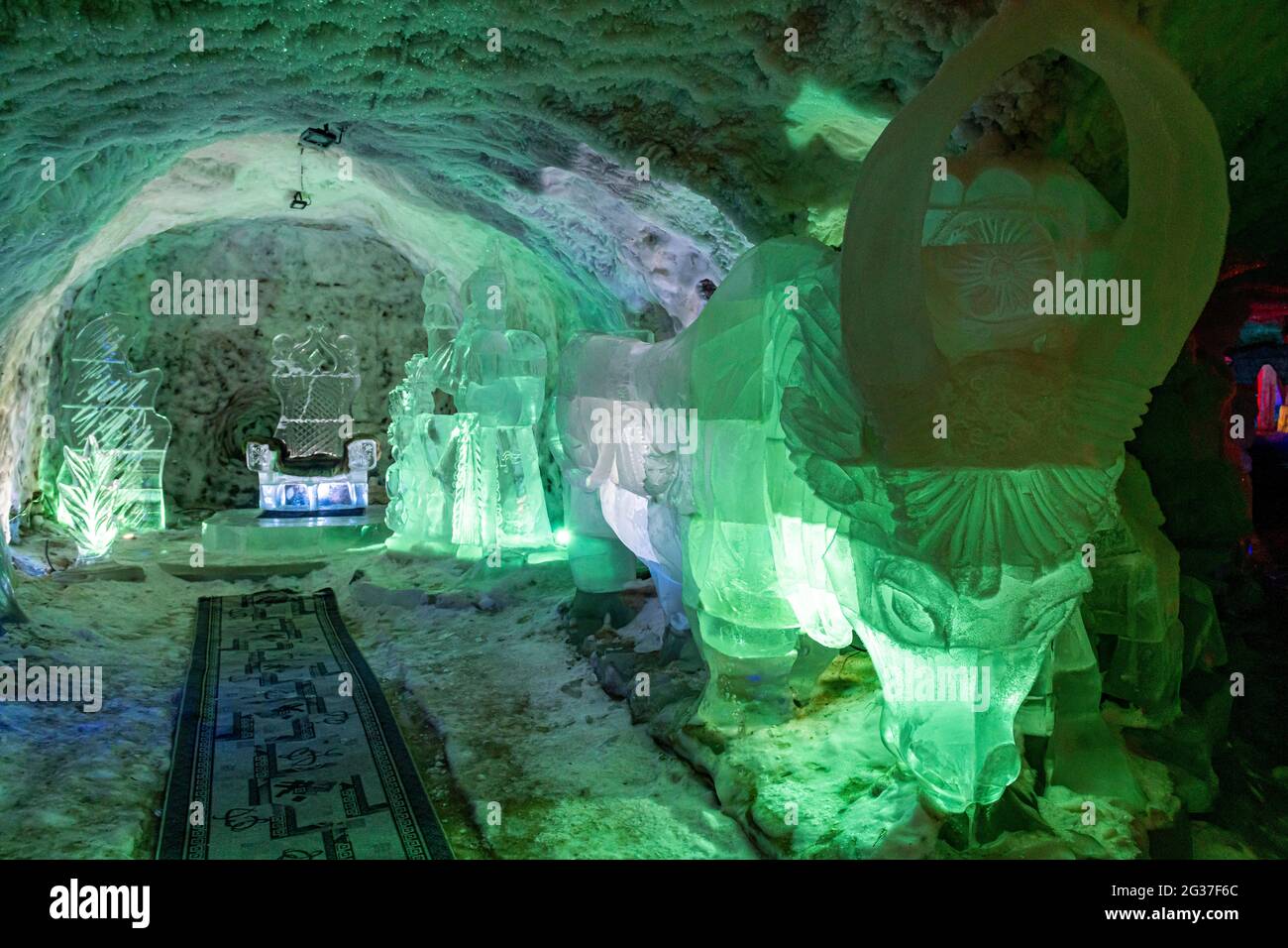 Colourful ice sculptures in the Permafrost kingdom, Yakutsk, Sakha ...