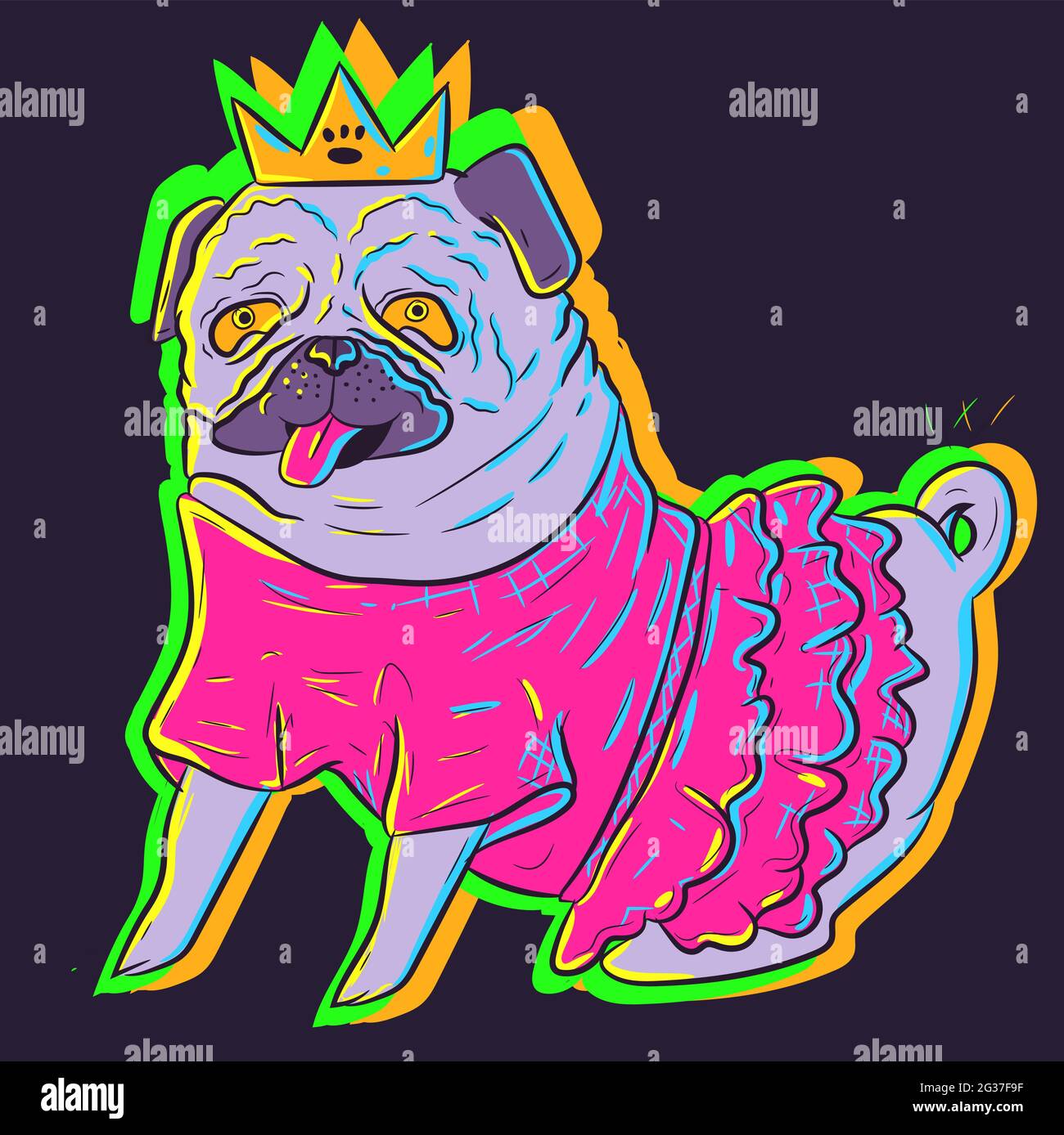 The royal pug Stock Vector Images - Alamy