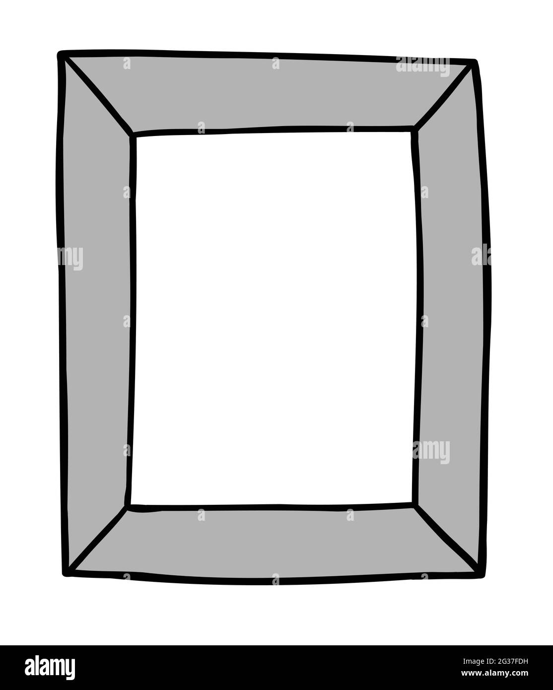 Cartoon vector illustration of photo frame. Colored and black outlines ...