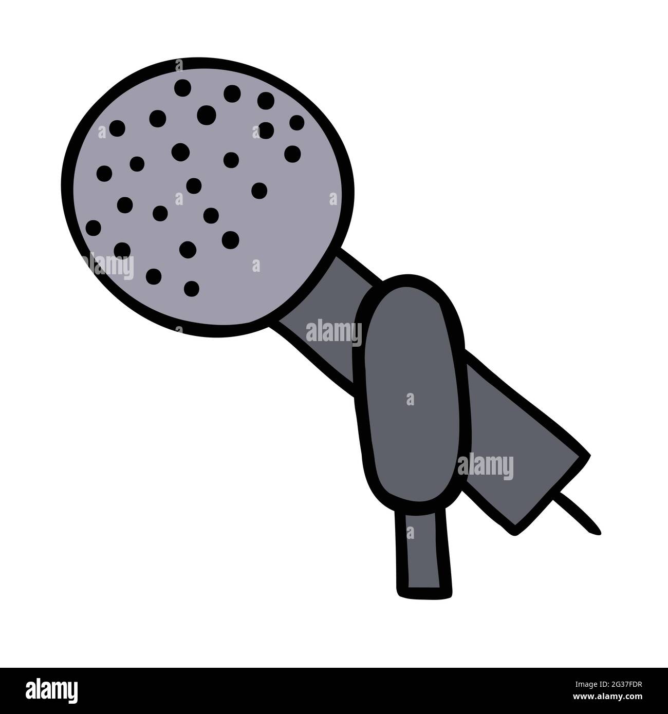Cartoon vector illustration of microphone. Colored and black outlines ...