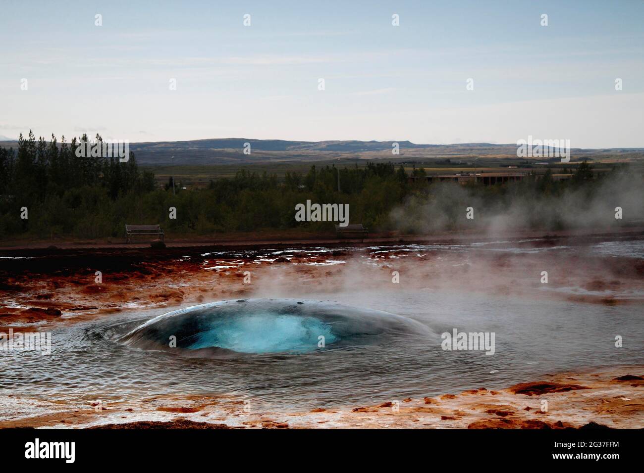 Geyser, hot spring, eruption, bubble, eruption, Strokkur, Haukadalur ...