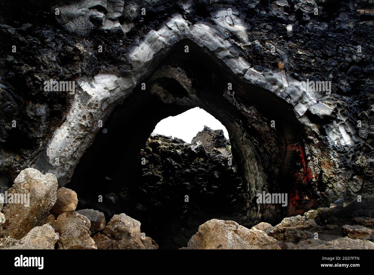 Lava formations, volcanic rock, lava gate, Dimmuborgir, Myvatn, Iceland ...