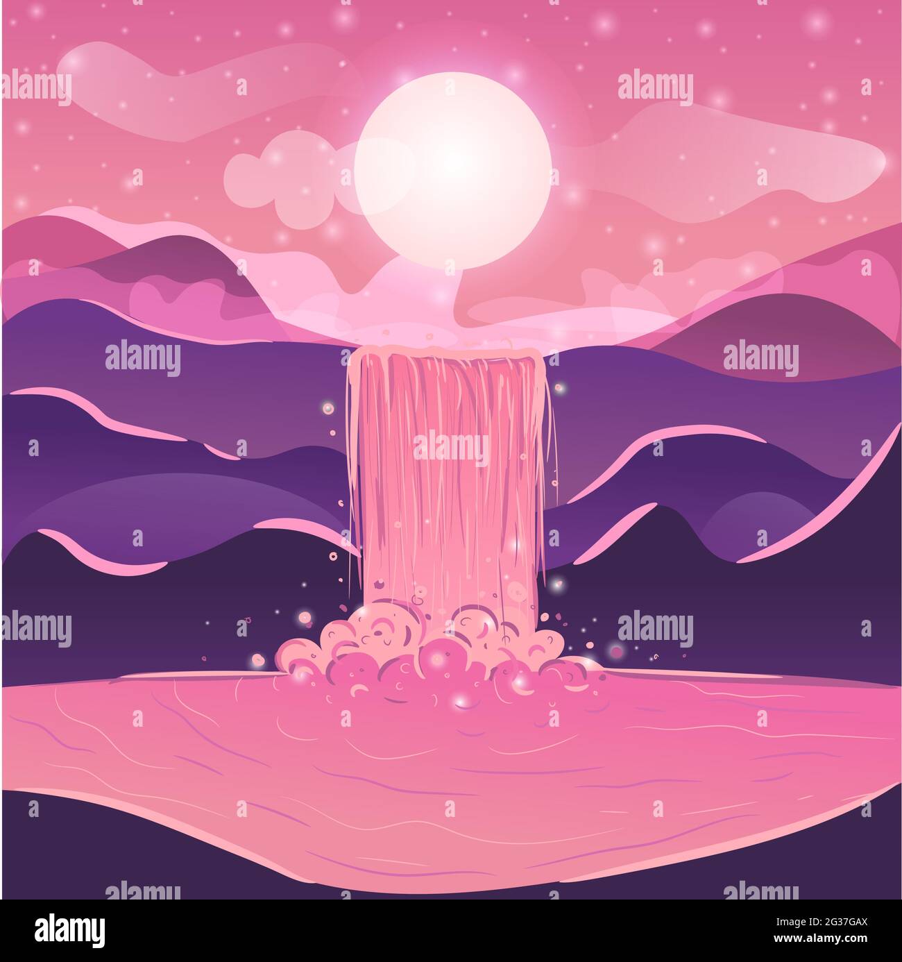 Panoramic landscape countryside sunset Stock Vector Images - Alamy