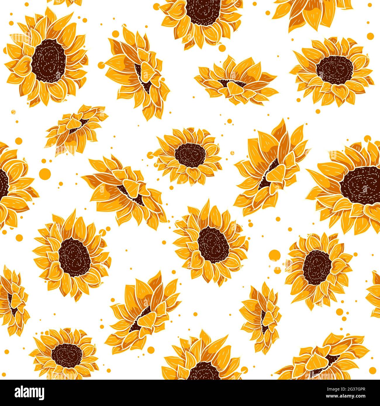 Yellow seamless pattern with tropical summer flowers. Floral repetitive ...