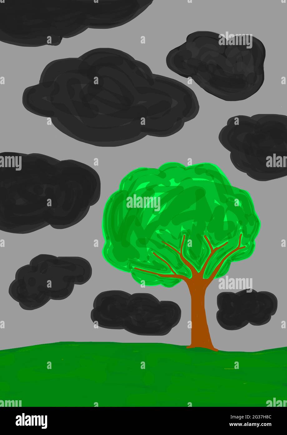 Dark cloud, illustration hi-res stock photography and images - Alamy