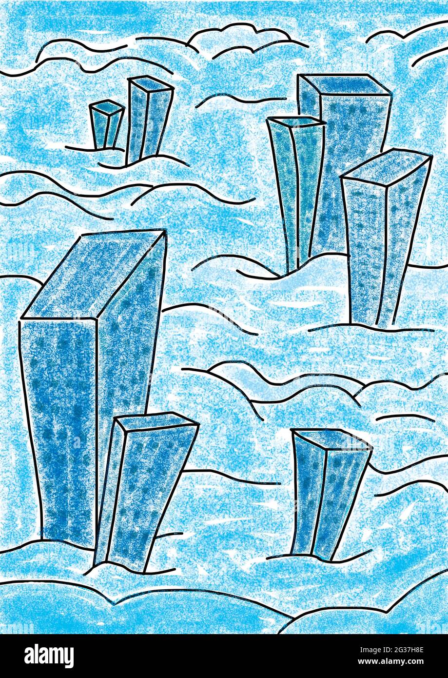 Clouds drawing illustration hi-res stock photography and images - Alamy