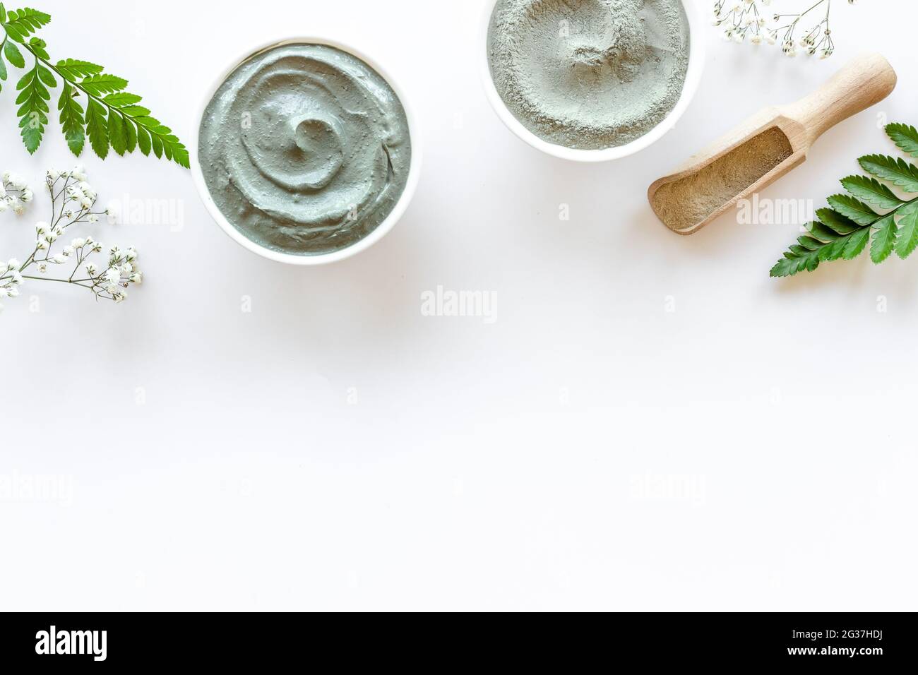 Pile of blue cosmetic clay spa beauty treatment. Top view Stock Photo ...