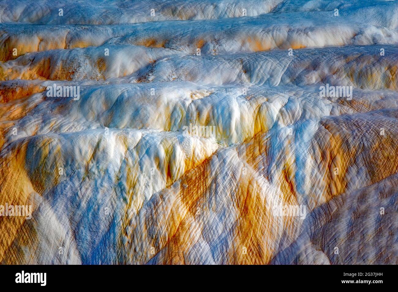 Calcium hot spring formations at Mammoth Hot Springs. Yellowstone ...