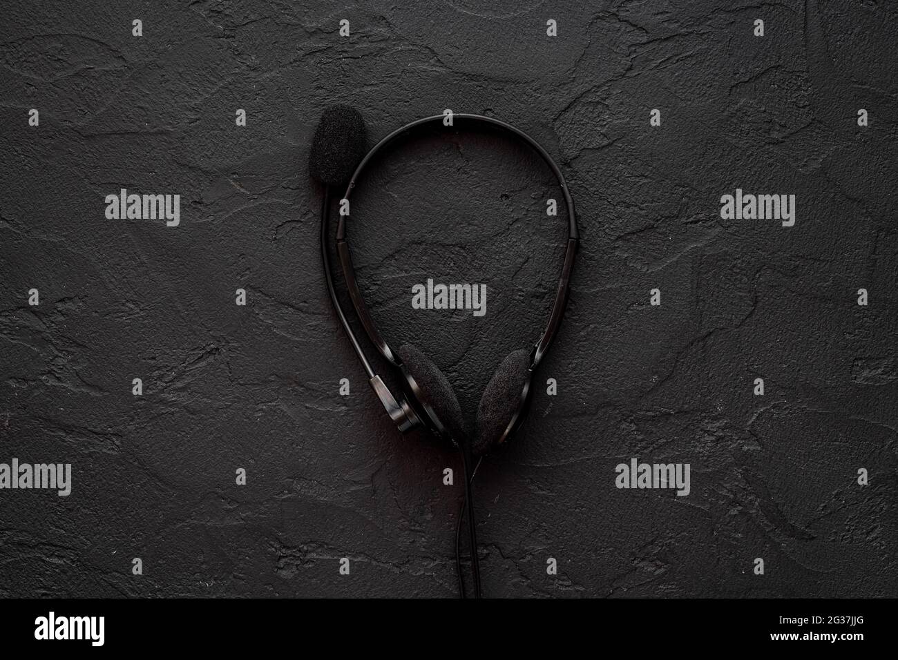 Helpline concept. Voip headset equipment for pc call center support ...