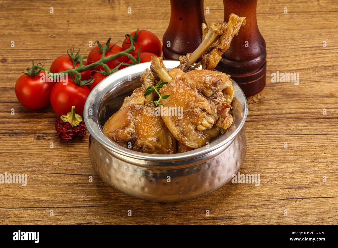 Rabbit stew in sweet and spicy sauce Stock Photo - Alamy
