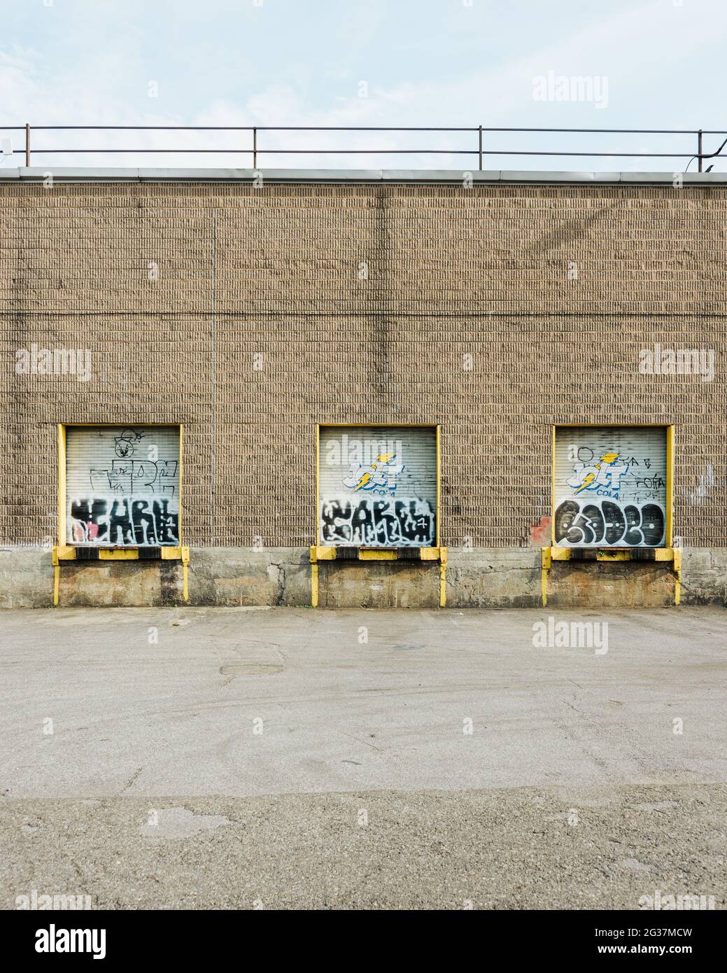 Loading docks in an industrial area of East Williamsburg, Brooklyn, New ...