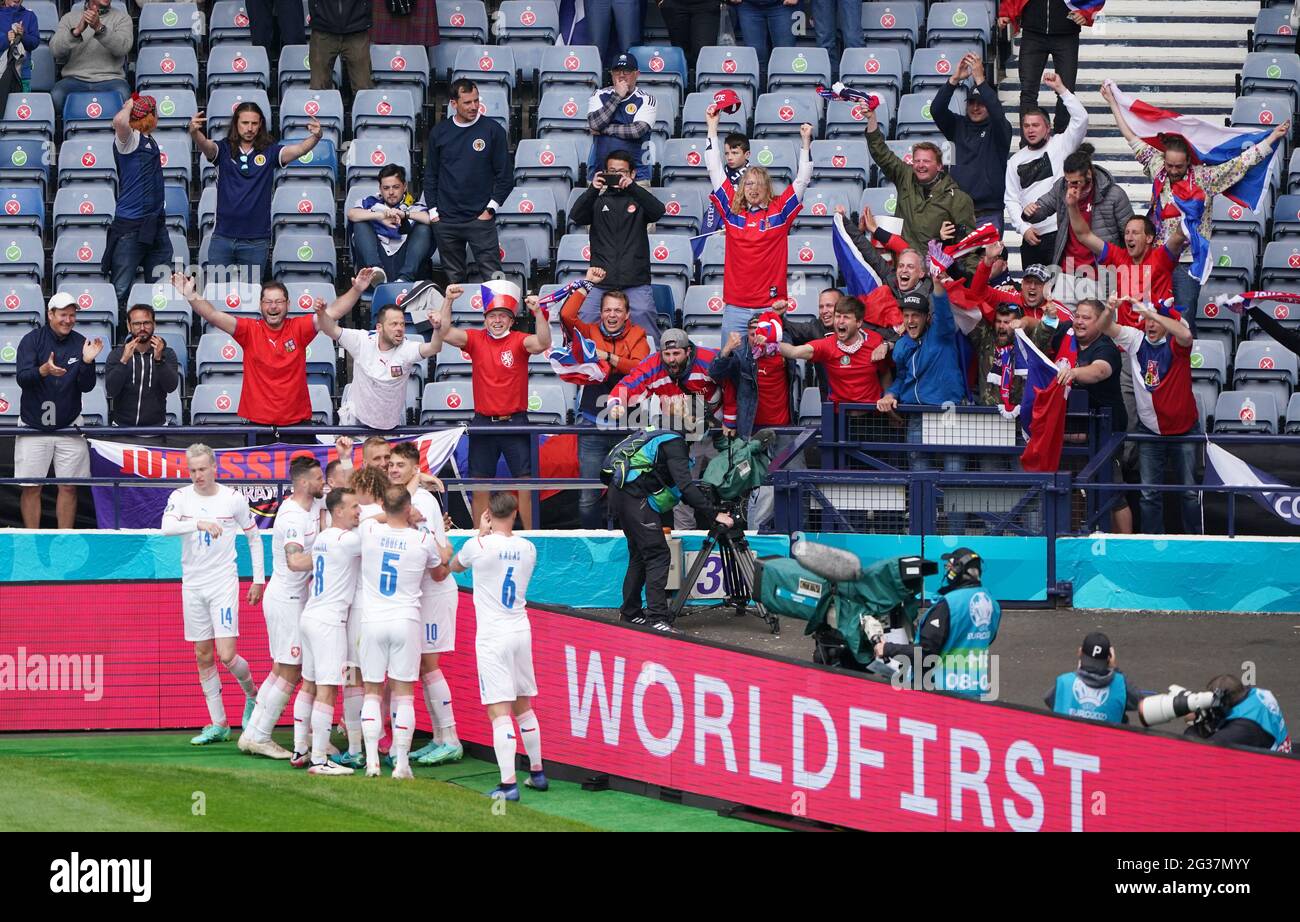 Czech Republic's Patrik Schick celebrates scoring their side's second ...