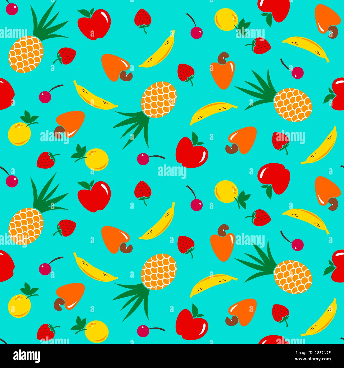 Seamless pattern with Assorted Fruits Stock Photo - Alamy