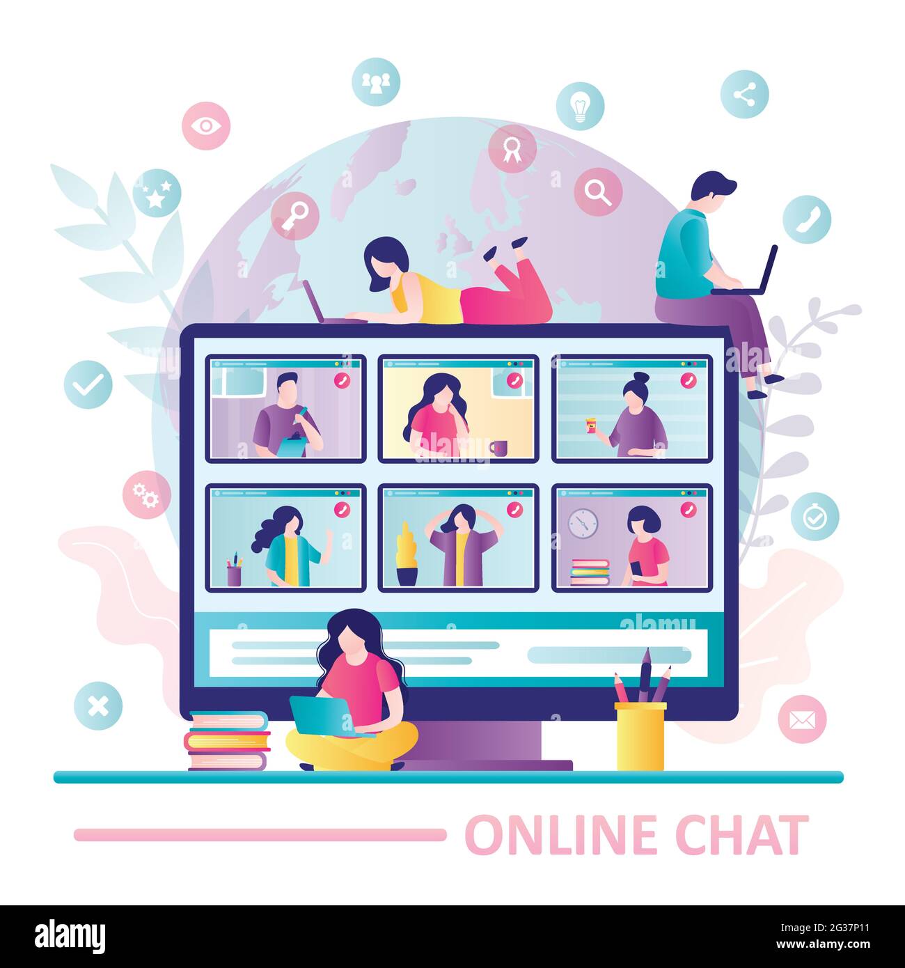 Women talking on new Stock Vector Images - Alamy