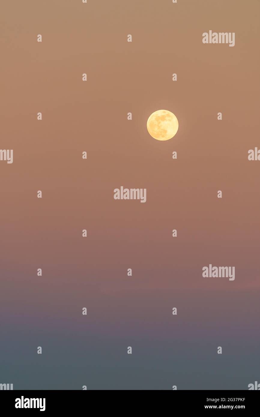 Full moon rising through the anti-twilight arch, also known as the Belt ...