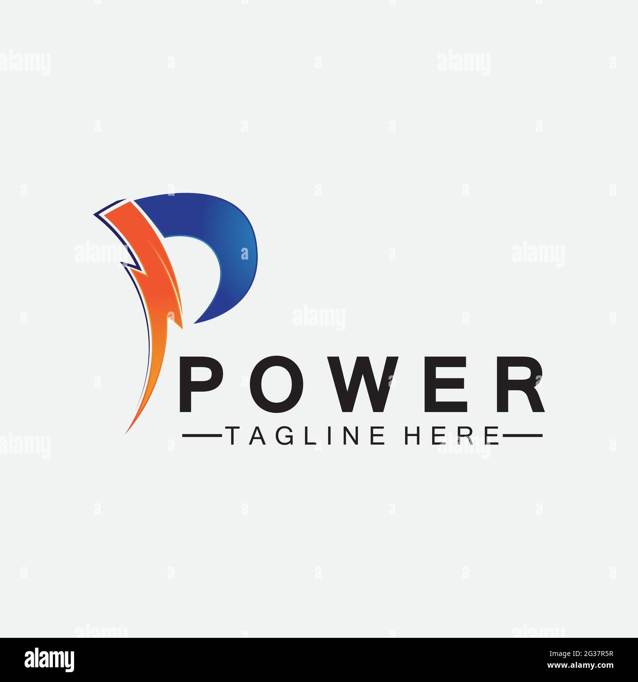 Letter P thunder power logo vector illustration design Stock Vector ...