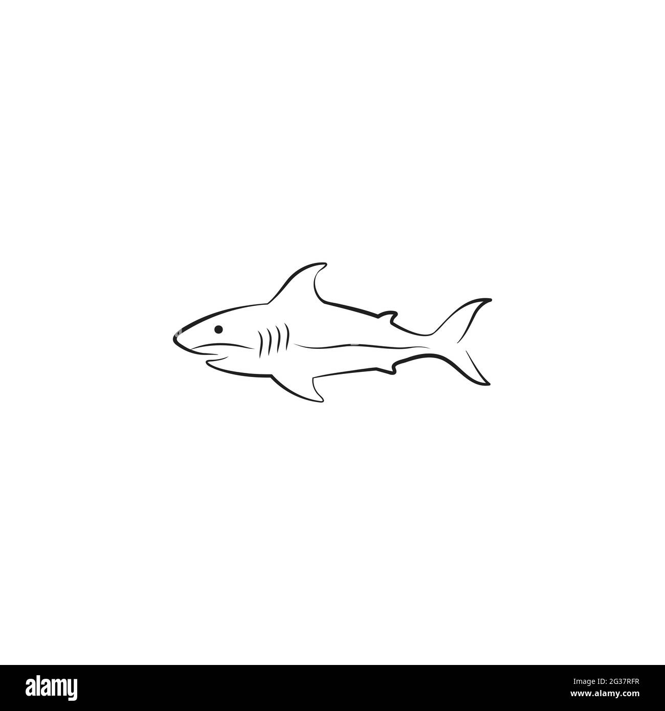 Shark drawing outline Cut Out Stock Images & Pictures - Alamy