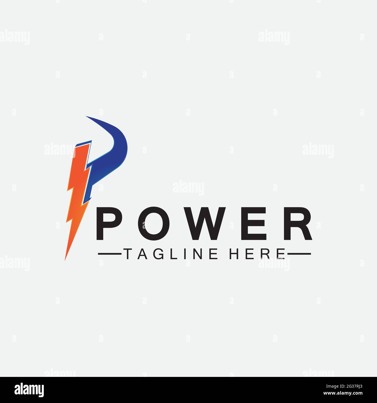 Letter P thunder power logo vector illustration design Stock Vector ...