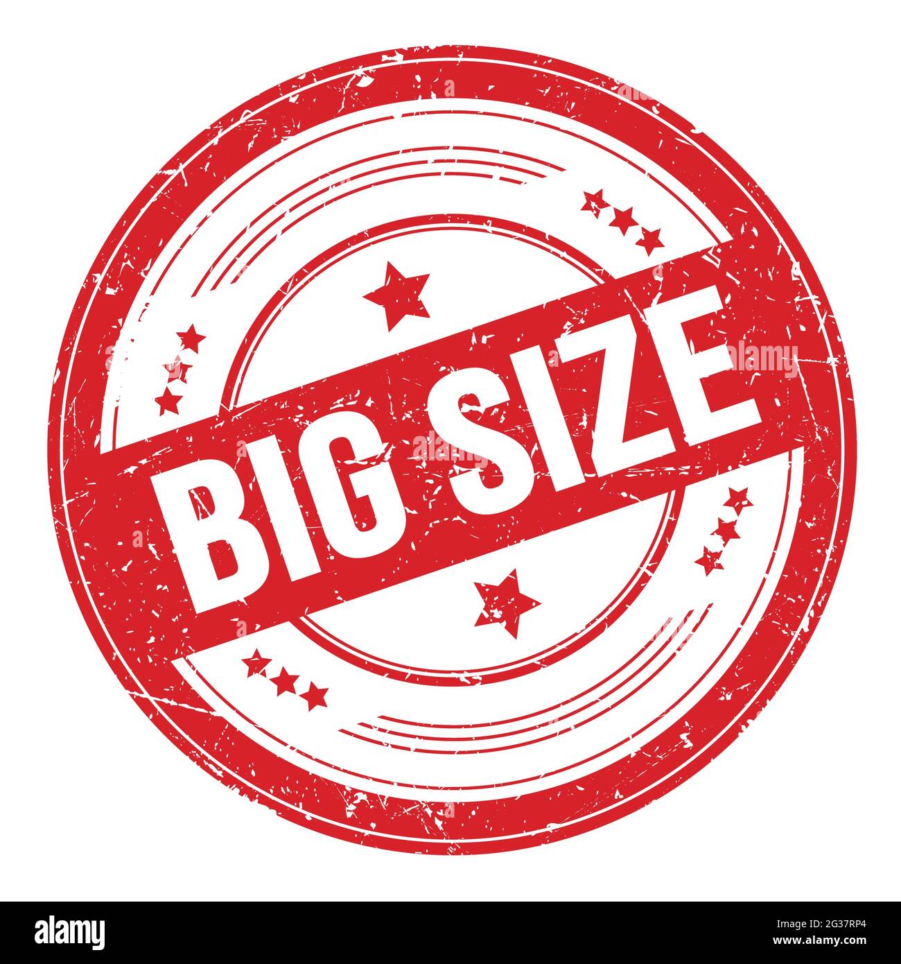 BIG SIZE text on red round grungy texture stamp Stock Photo - Alamy