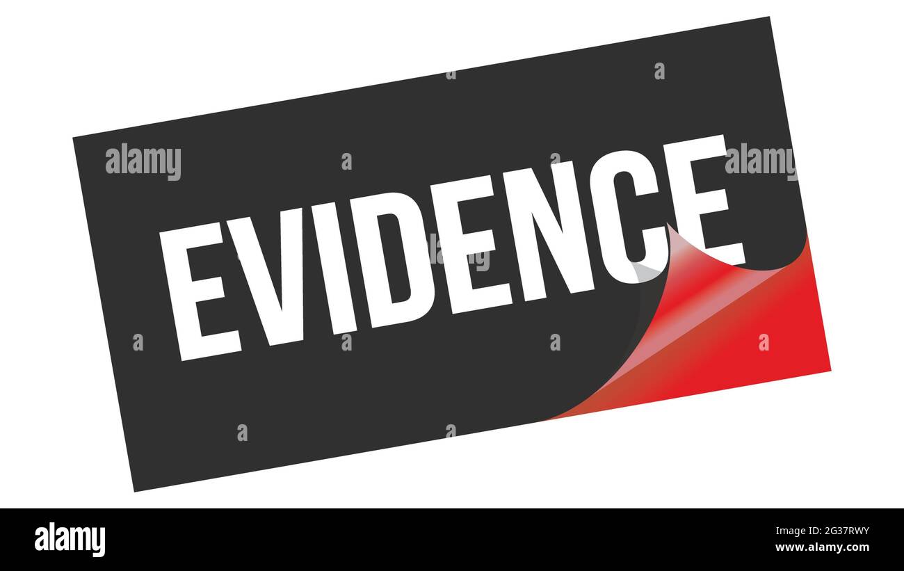 EVIDENCE text written on black red sticker stamp Stock Photo - Alamy