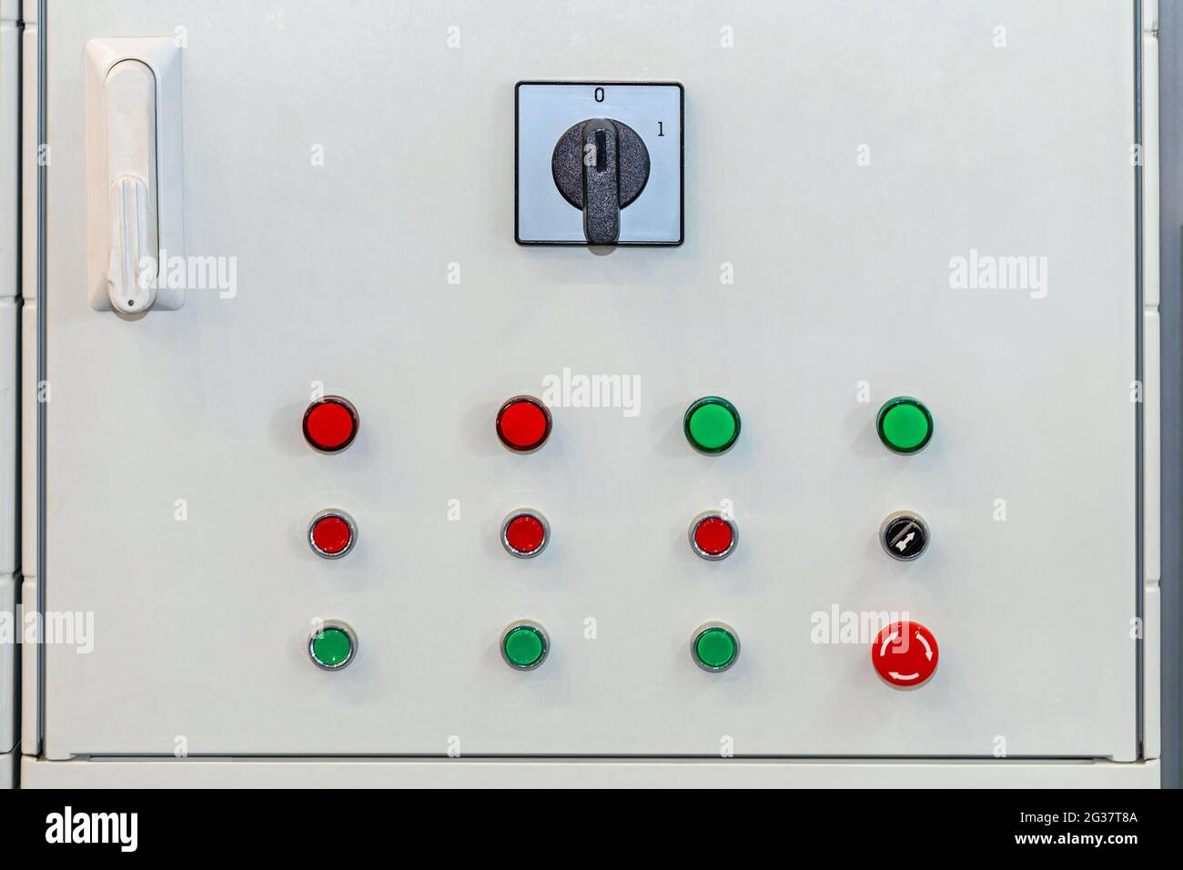 Main Power Switch Signal Lights at Control Box Unit Stock Photo - Alamy