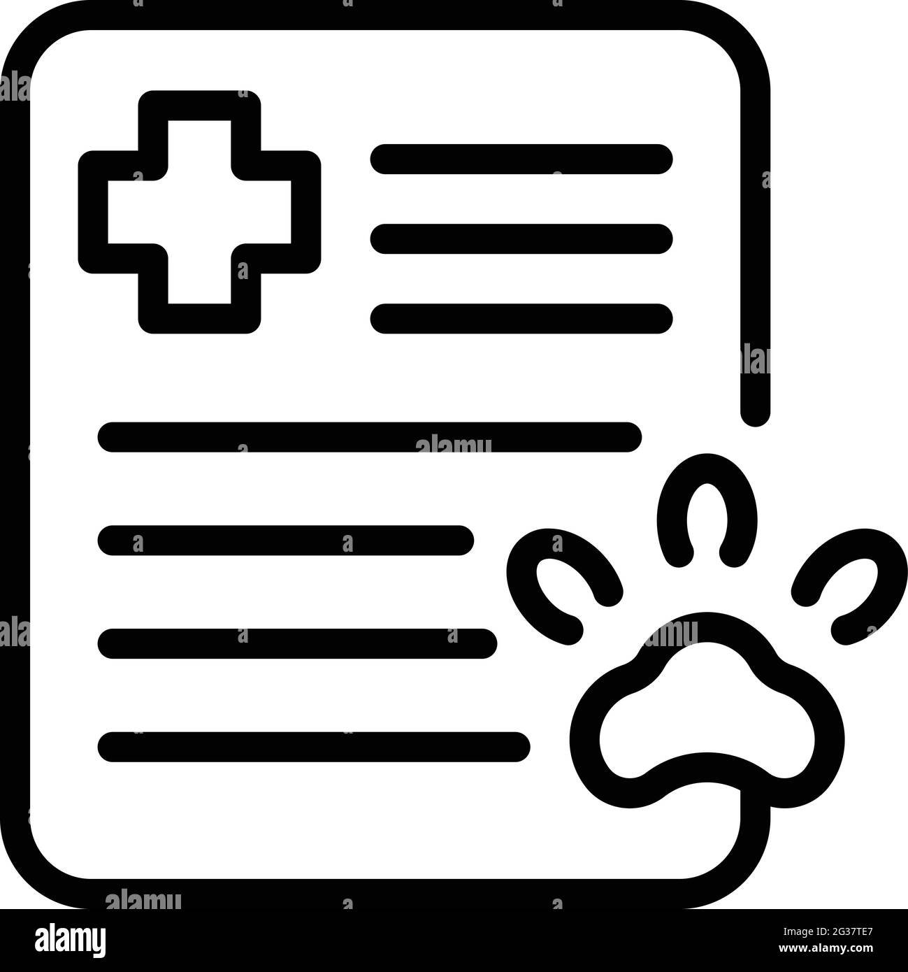 Veterinary clinic medical report icon. Outline Veterinary clinic ...