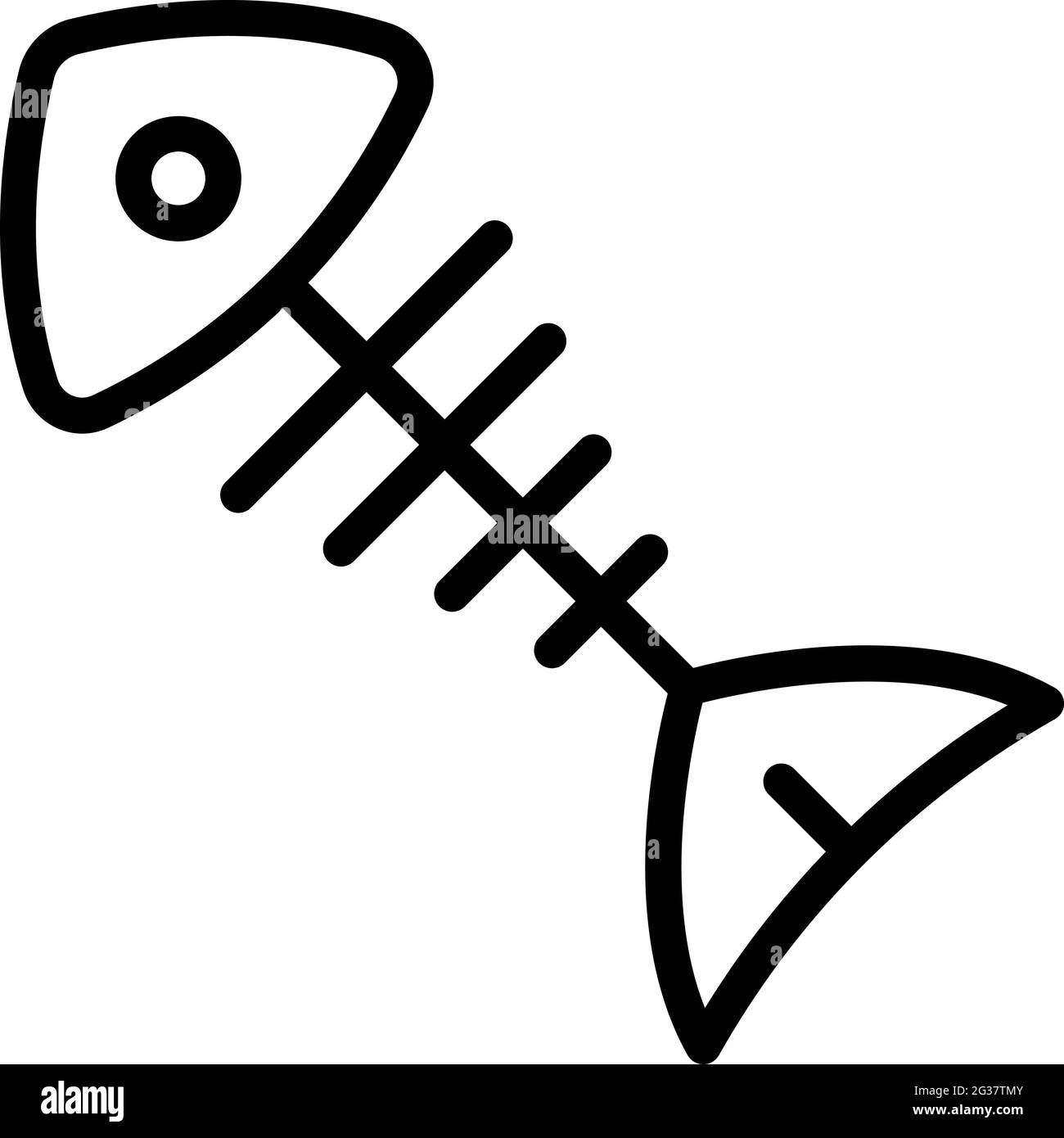 Cat fish bones icon. Outline Cat fish bones vector icon for web design ...