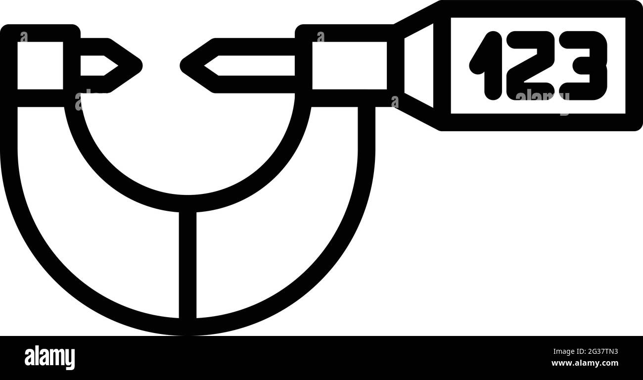 Digital micrometer tool icon. Outline Digital micrometer tool vector ...