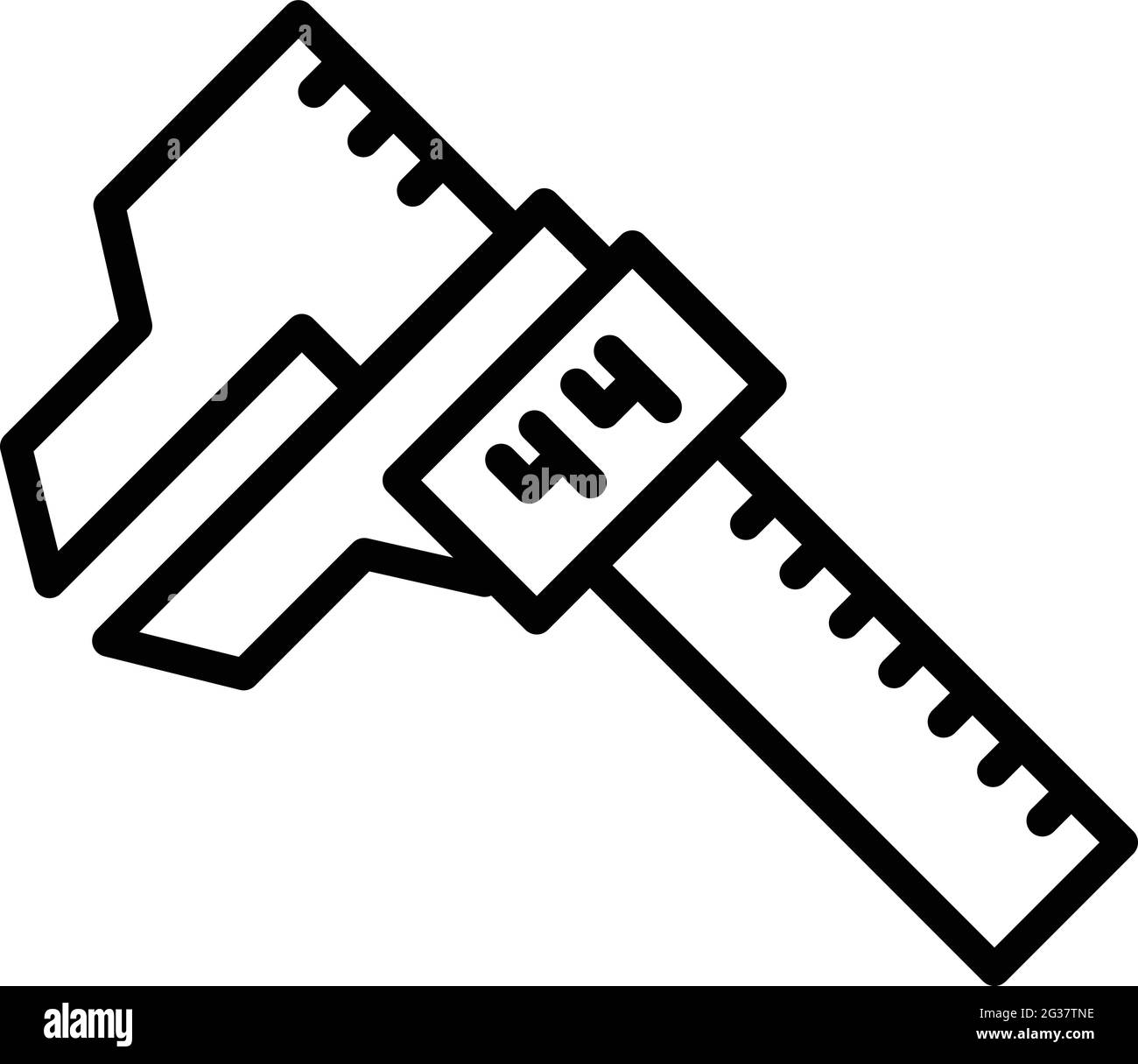 Digital micrometer ruler icon. Outline Digital micrometer ruler vector ...