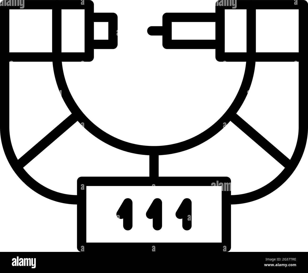 Digital micrometer equipment icon. Outline Digital micrometer equipment ...