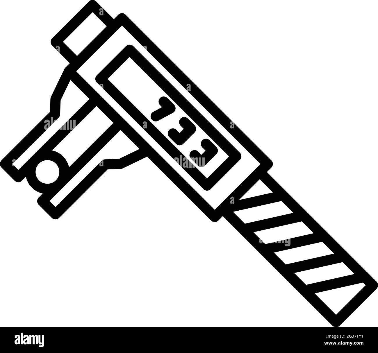 Digital micrometer steel icon. Outline Digital micrometer steel vector ...