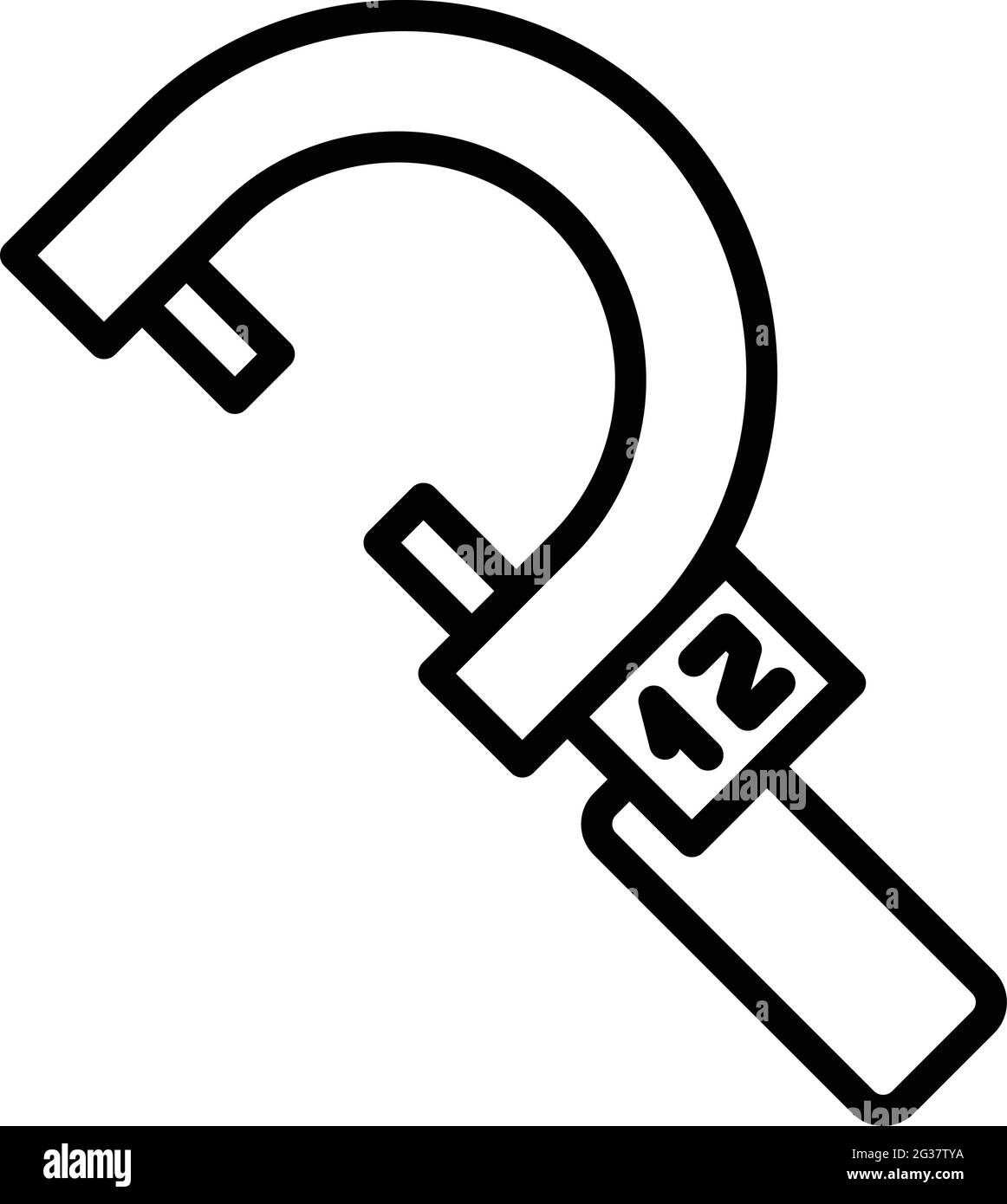 Digital micrometer machining icon. Outline Digital micrometer machining ...