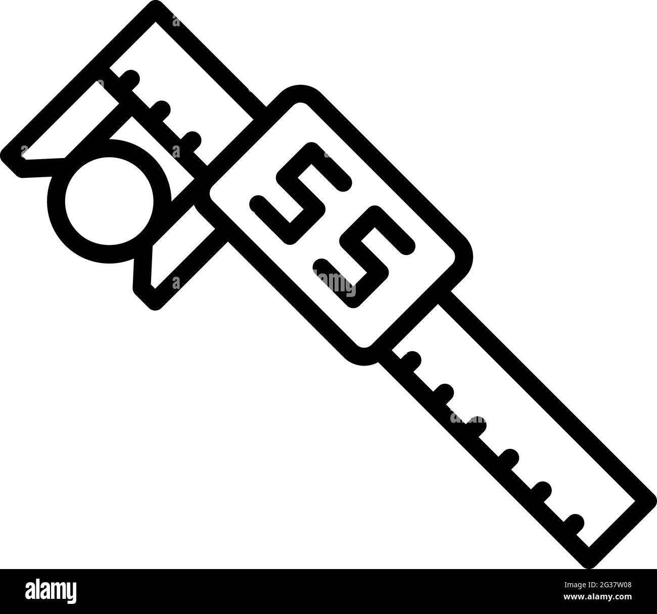 Digital micrometer construction icon. Outline Digital micrometer ...