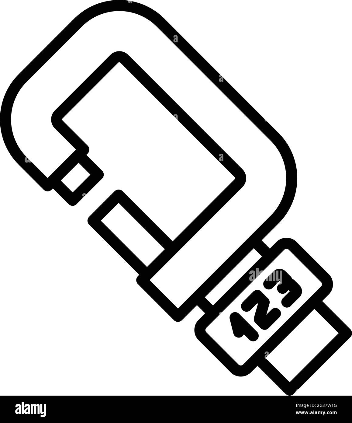 Digital micrometer laboratory icon. Outline Digital micrometer ...