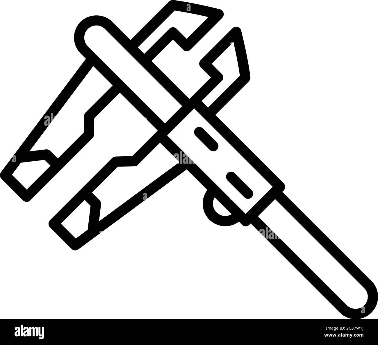 Digital micrometer work icon. Outline Digital micrometer work vector ...