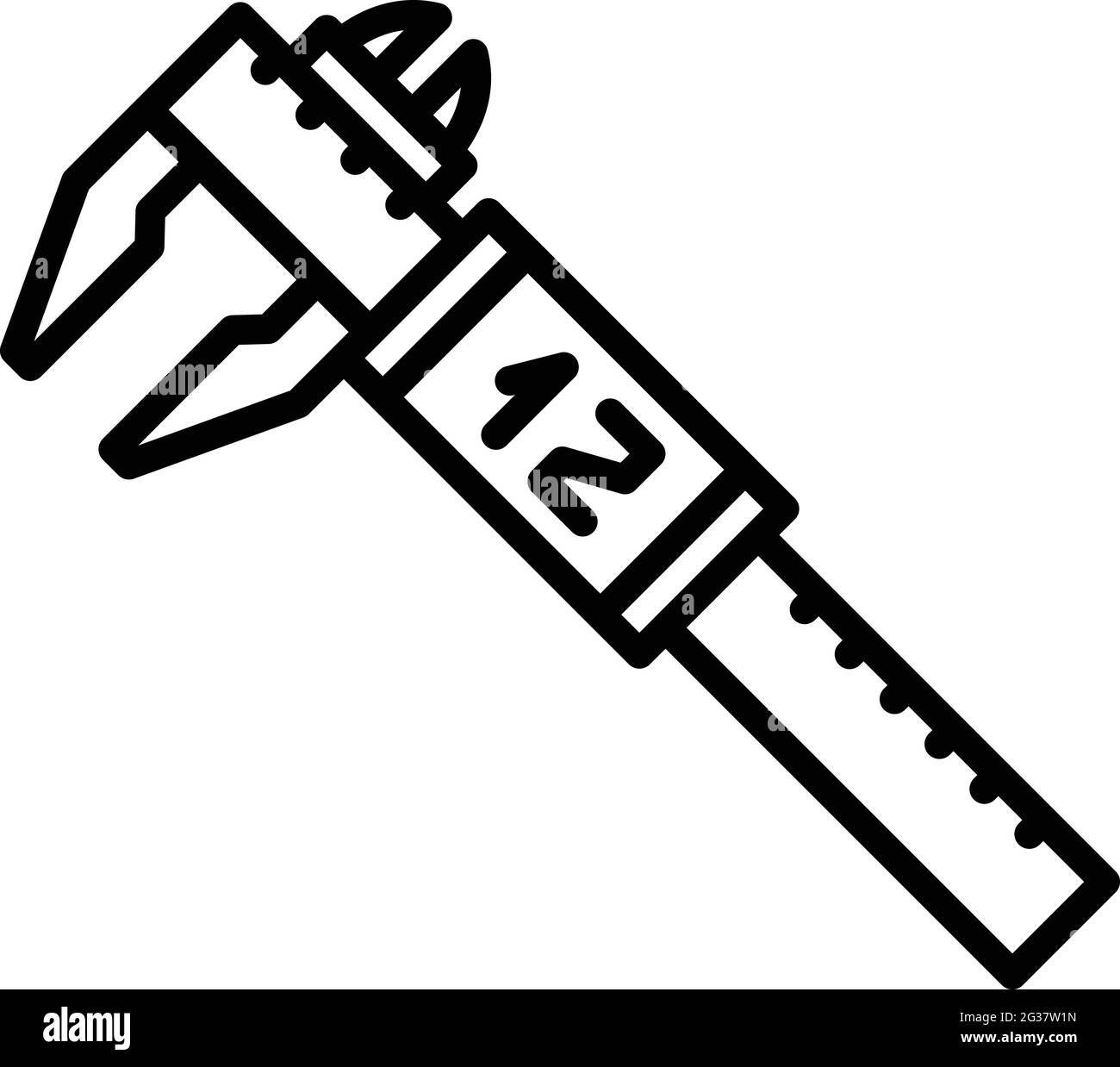 Digital micrometer object icon. Outline Digital micrometer object ...