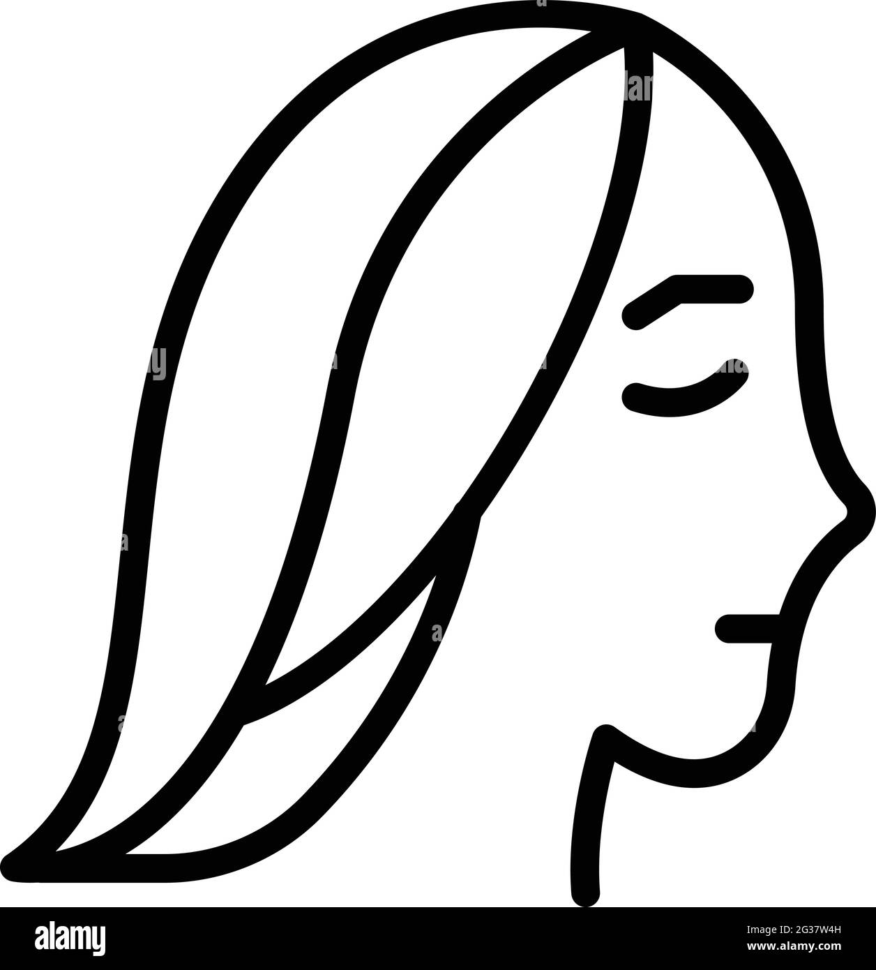 Strong line hair icon. Outline Strong line hair vector icon for web ...