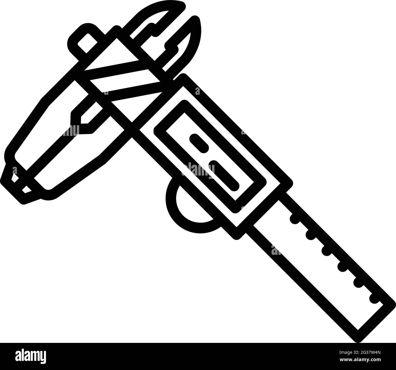 Digital micrometer control icon. Outline Digital micrometer control ...