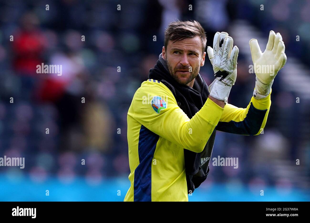 Scotland goalkeeper David Marshall at the final whistle following the ...
