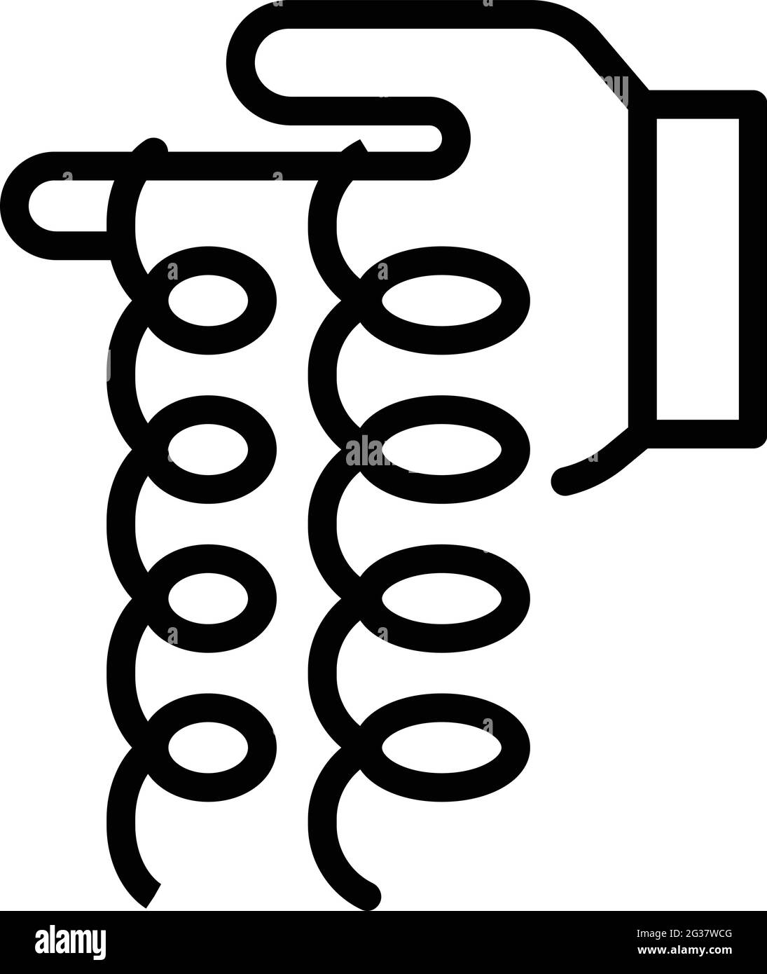 Curly hair cutting icon. Outline Curly hair cutting vector icon for web ...